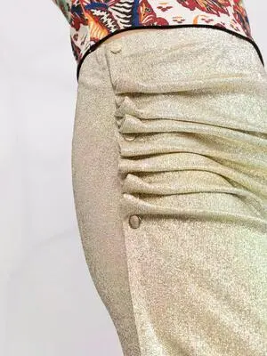 Rabanne Metallic Ruched Midi Skirt