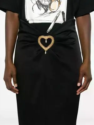 Moschino Heart Cut-out Mini Skirt - Black