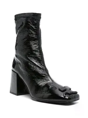 COURREGES Logo-appliqué Patent Leather Boots