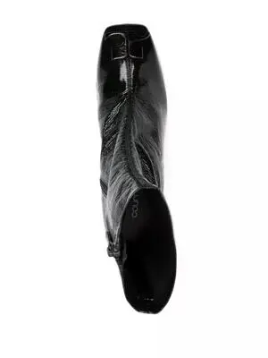 COURREGES Logo-appliqué Patent Leather Boots