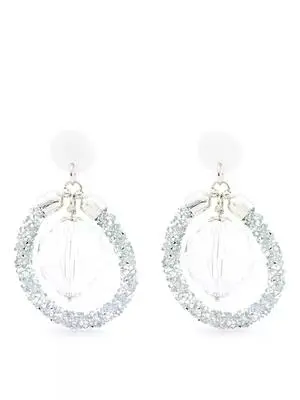 AMIR SLAMA Glittered Drop Earrings - Silver