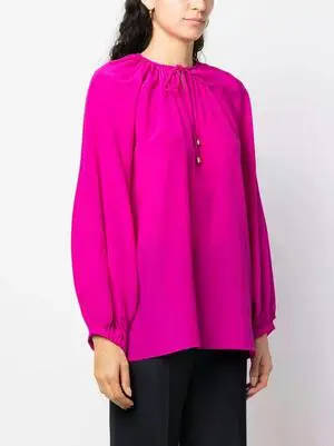 PHAEONIA Self-tie Silk Blouse