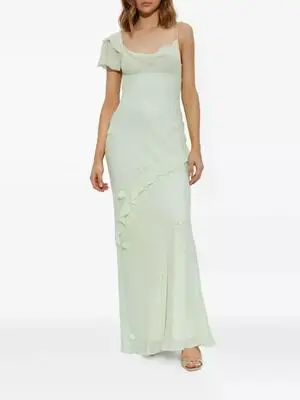 SELF-PORTRAIT Floral-appliqué Georgette Maxi Dress