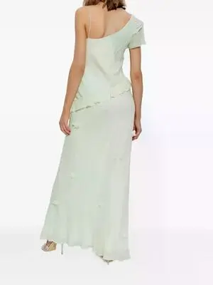 SELF-PORTRAIT Floral-appliqué Georgette Maxi Dress