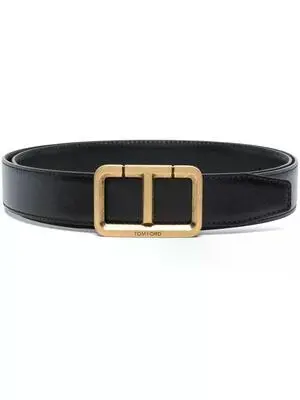 TOM FORD Buckle Leather Belt - Black