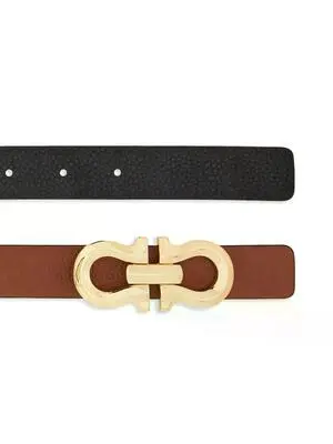 FERRAGAMO Reversible Gancini Belt - Brown