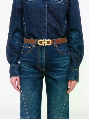 FERRAGAMO Reversible Gancini Belt - Brown
