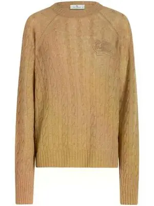 Etro Logo-embroidered Cable-knit Jumper