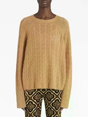 Etro Logo-embroidered Cable-knit Jumper