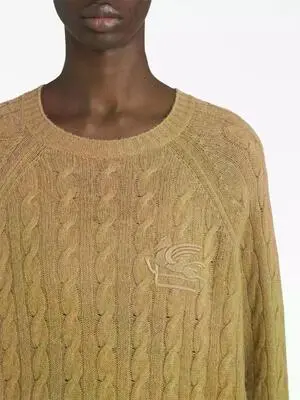 Etro Logo-embroidered Cable-knit Jumper