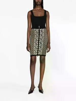 Balmain Intarsia-knit Midi Skirt