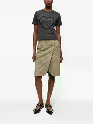 GANNI Heart-motif T-shirt - Grey