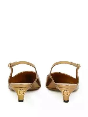 Dolce & Gabbana Lollo 30mm Leather Pumps - Gold