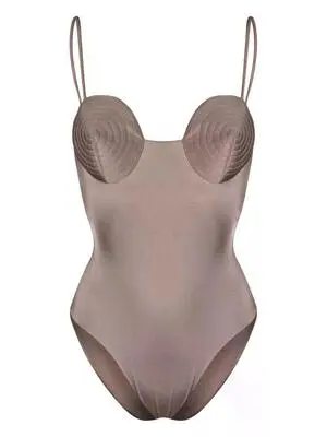 NOIRE SWIMWEAR Round-neck One-piece Swimsuit - Neutrals
