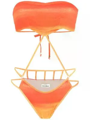 AMIR SLAMA Printed Cut-out One Piece Swimsuit - Orange