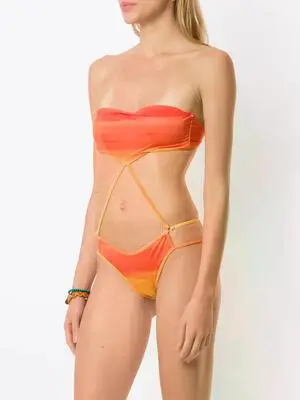 AMIR SLAMA Printed Cut-out One Piece Swimsuit