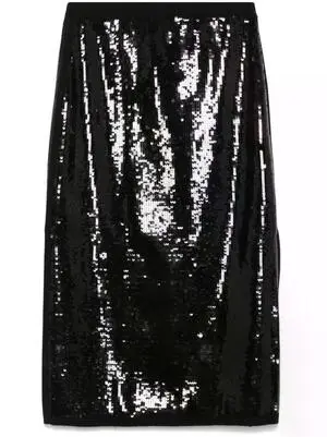 TWINSET Sequined Midi Skirt - Black