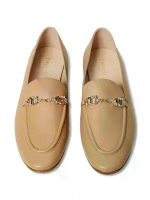TWINSET Oval T Leather Loafers