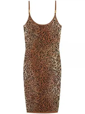 Versace Leopard-jacquard Midi Dress