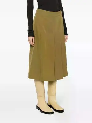LEMAIRE Pleated Wool Wrap Skirt