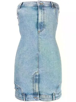 Moschino Bandeau Denim Minidress - Blue