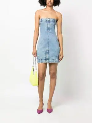 Moschino Bandeau Denim Minidress