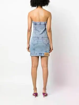 Moschino Bandeau Denim Minidress
