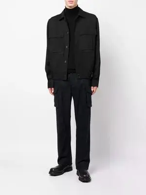 LARDINI Straight-leg Wool-blend Cargo Trousers