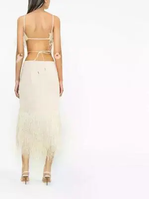 Jacquemus La Robe Raphia Fringed Dress