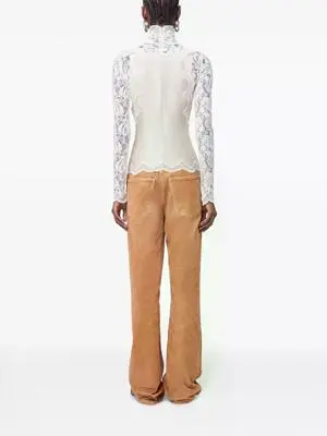 Rabanne Long-sleeve Lace Top - White