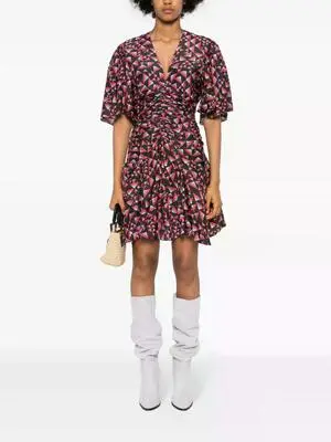 Isabel Marant Étoile Lienne Ruched Mini Dress - Black