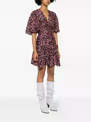 Isabel Marant Étoile Lienne Ruched Mini Dress - Black