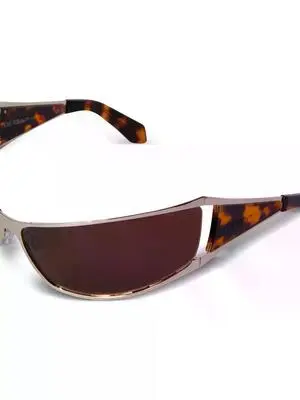 Off-White Luna Tortoiseshell Biker-style Sunglasses - Brown