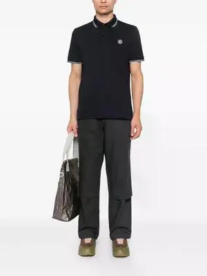 Stone Island Compass-motif Polo Shirt - Blue