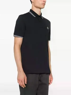 Stone Island Compass-motif Polo Shirt - Blue