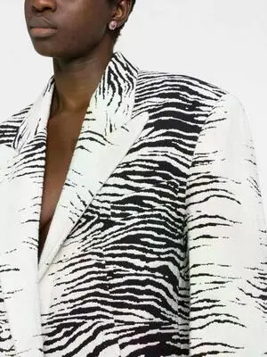 Attico Zebra-print Single-breasted Blazer