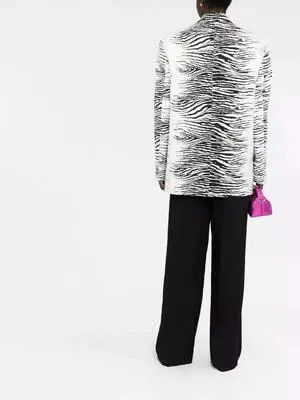 Attico Zebra-print Single-breasted Blazer