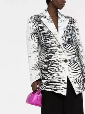 Attico Zebra-print Single-breasted Blazer