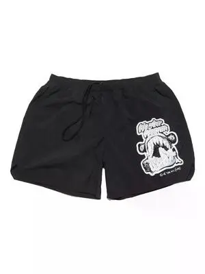 Acne Studios Graphic-print Swim Shorts - Black