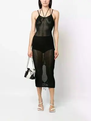 ANDREĀDAMO Fishnet-knit Midi Dress