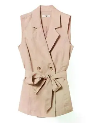 TWINSET Linen-blend Woven Vest