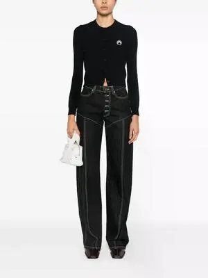 MARINE SERRE Moon Logo Knit Cardigan