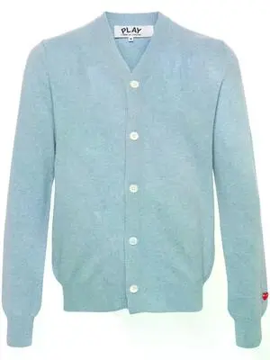 Play Comme Des Garcon Heart-patch Wool Cardigan