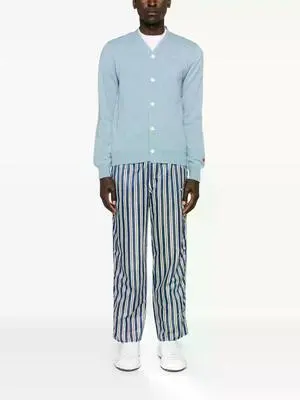 Play Comme Des Garcon Heart-patch Wool Cardigan