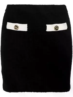 SELF-PORTRAIT Knitted Mini Skirt - Black