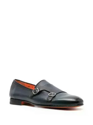 Santoni Double-buckle Leather Shoes