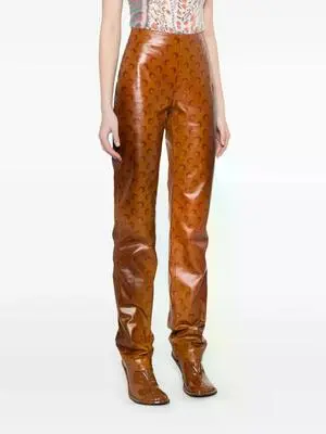 MARINE SERRE Moon Print Leather Trousers