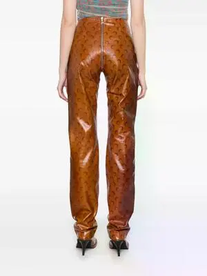 MARINE SERRE Moon Print Leather Trousers