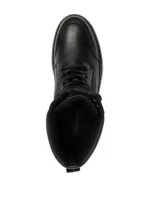 Calvin Klein Logo-patch Leather Ankle Boots