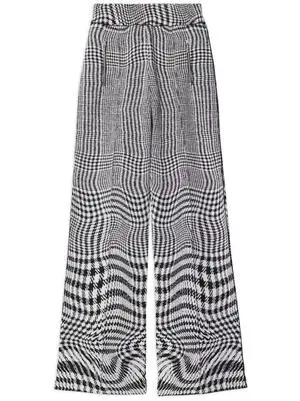 Burberry Warped Houndstooth Jacquard Trousers
